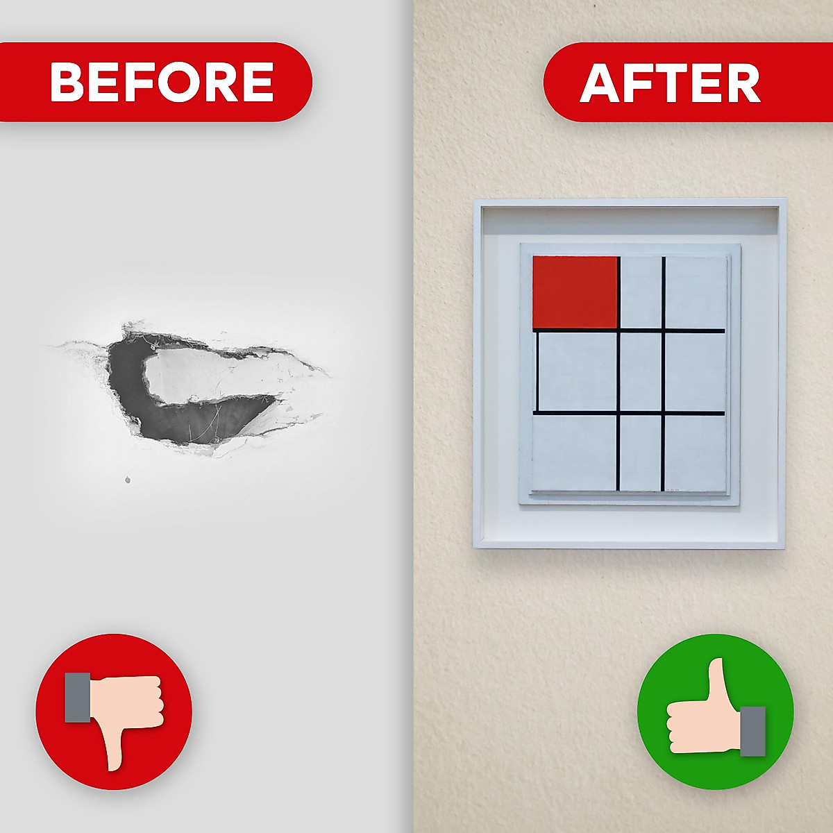 XFasten Drywall Repair Kit 12-Pack 4/6/8 Inch Aluminum Dry Wall Repair Patch Kit, Wall Patch Kit for Holes Drywall, Sheetrock Repair Kit, Ceiling Mesh Self-Adhesive Drywall Hole Repair Kit