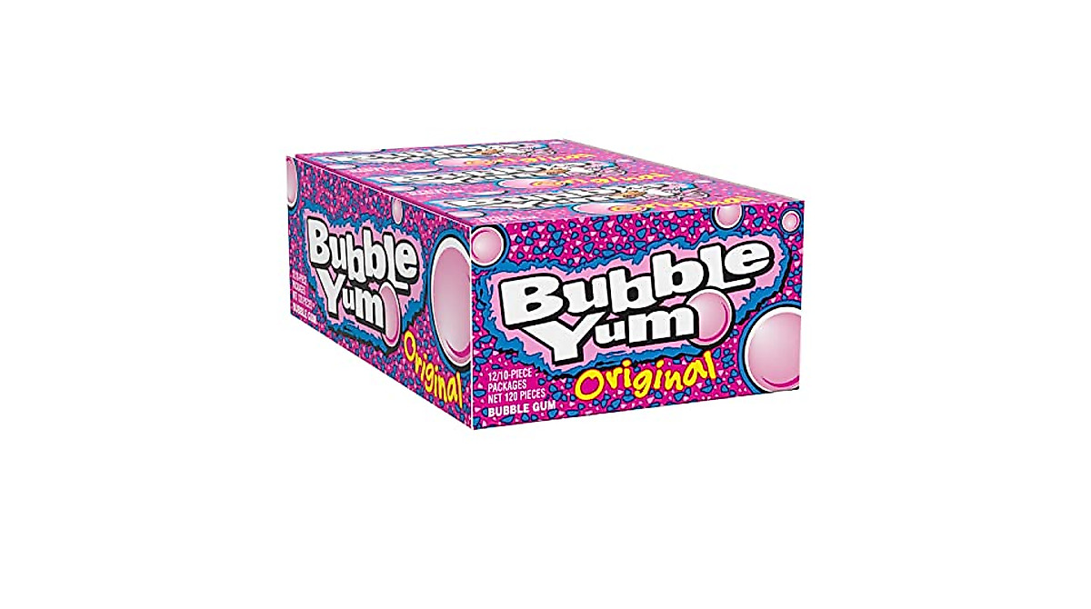 BUBBLE YUM Original Flavor Bubble Gum - 12 Count Bulk Packs