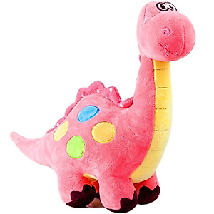 Marsjoy 14" Pink Stuffed Dinosaur Plush Toy for Baby, Kids Birthday Gifts