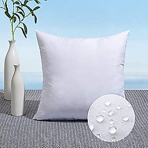 MIULEE 22x22 Outdoor Pillow Insert, Outdoor Pillows Water-Resistant Throw Pillow Inserts Hypoallergenic Premium Pillow Stuffer Sham Square for Patio Furniture Cushion Porch Swing Couch Sofa