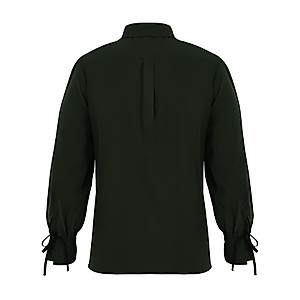 Mens Medieval Pirate Shirt Viking Renaissance Lace up Mercenary Halloween Scottish Jacobite Ghillie Tops