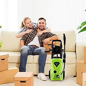 WHOLESUN WS 3000 Electric Pressure Washer, 1.58GPM 1600W High Power Washer Machine with Spray Gun & 4 Nozzles for Cars, Homes, Driveways, Patios(Green)