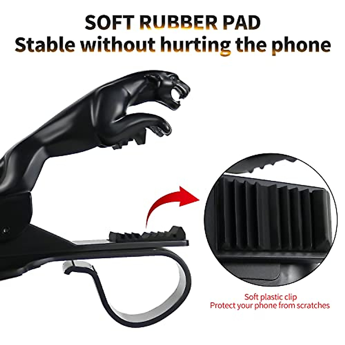 HAOYAYA Car Leopard Form Navigation Dashboard Phone Holder 360 Degree Rotating Phone Mount Stand Bracket-Best Xmas Gifts(Black)