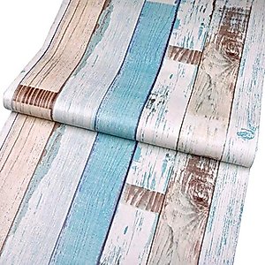 GLOW4U Decorative Wood Panel Pattern Contact Paper Self Adhesive Shelf Liner for Kitchen Cabinet Countertop Shelves Table Furniture Craft Door Wall Decal 17.7 Inch by 16 Feet