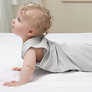 DaysU Cotton Baby Wearable Blanket, Sleeveless Baby Sleep Sack with One-Way Zipper, Embroidered and Printed Baby Wearable Blanket for Newborn Baby Unisex 18-24 Months, 2-Pack, Grey Bear