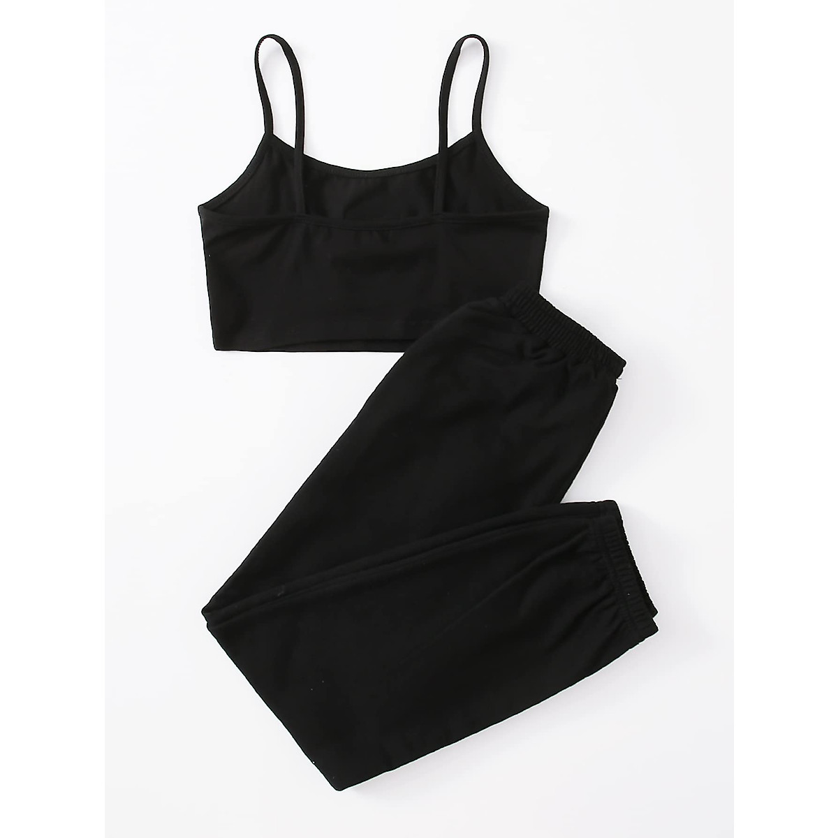 SOLY HUX Girl's 2 Piece Outfits Butterfly Cami Crop Tops and Sweatpants Set