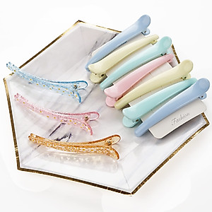 Ayesha 16 Pcs Hair Clips for Styling Sectioning Alligator Hair Clips for Salon Plastic Duck Billed Hair Clips Hair Styling Accessories for Women Girls Styling Designer Barber