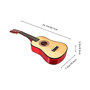 Kisangel 1pc 23 Inch Acoustic Guitar Wooden Beginner Guitar Music Instruments for Kids Girls Boys Beginners(Wood Color)