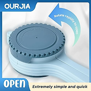 Food Storage Sealing Clips with Pour Spouts, Bag Clips for Food, Kitchen Chip Bag Clips, Plastic Cap Sealer Clips, Great for Kitchen Food Storagec,OURJIA,2pcs (Pink-L&White-s)