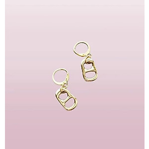 Gold Soda Tab Charm Earrings Plated (Gold Plated)