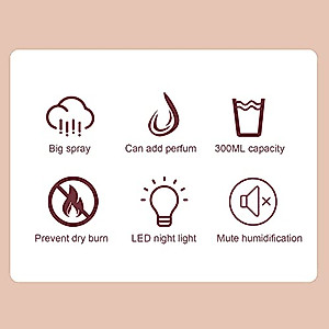 BRDI Air Cleaner, Mini Portable 2 Modes Air Purifier LED Lighting USB Rechargeable Big Spray with USB Cable for Car for Office for Home(Blue)