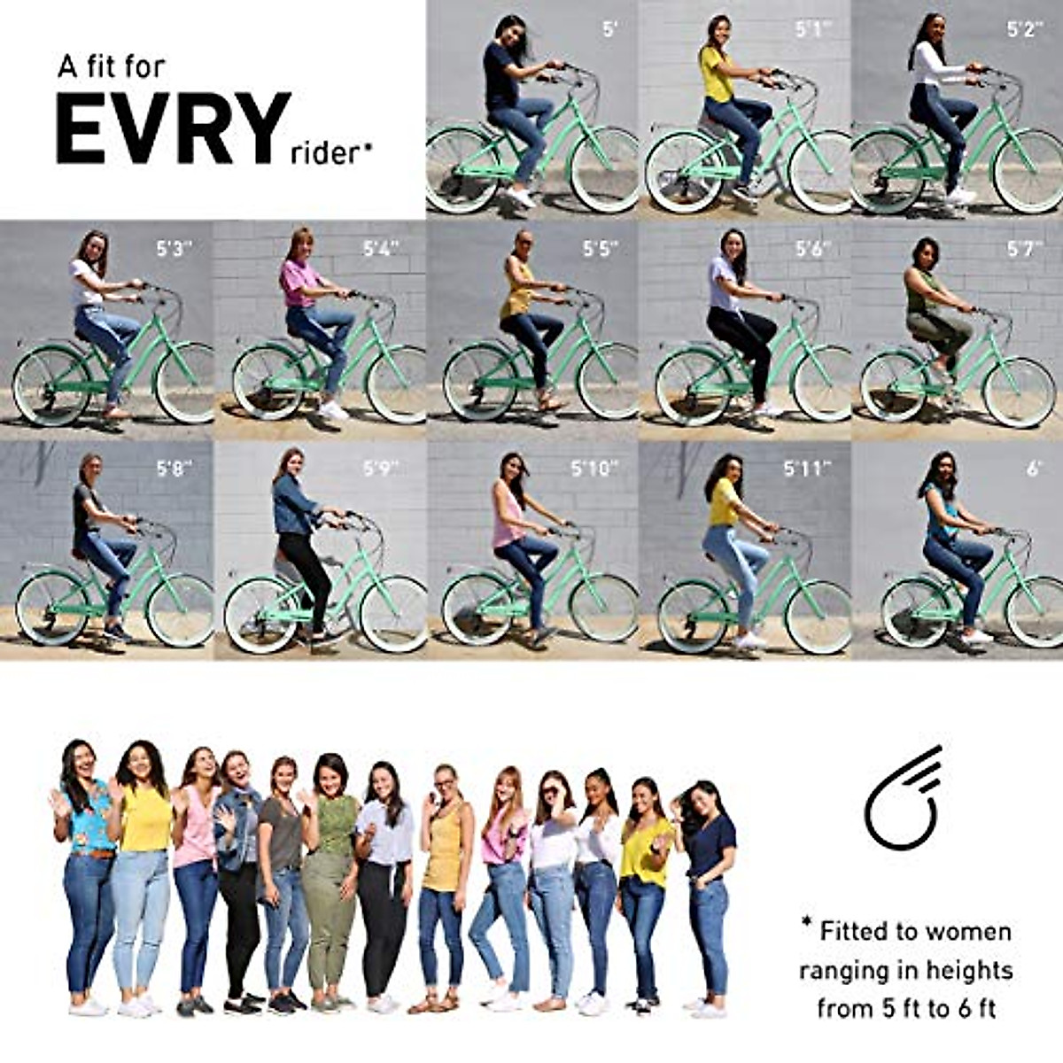 sixthreezero EVRYjourney Steel Women's Step-Through Touring Hybrid Bike, 1/3/7/21 Speed 26" Bicycle, Multiple Colors