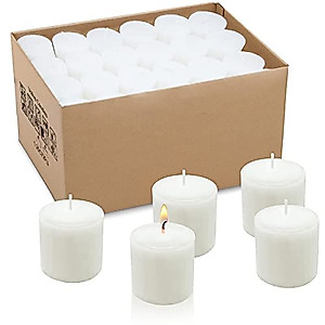Yusevot Unscented White Votive Candles Bulk, 36 Packs Small 1.5 inch Wax Candles for Wedding, Party, Holiday & Home, 10 Hours Burning