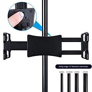 JUBOR Tablet Mounts for Microphone Stands, Microphone Tablet Holder, Mic Music Stand for iPad, iPad Pro, iPad Air, iPad Mini, 2, 3, iPhone, Smartphone 4.7-12.9" Tablets