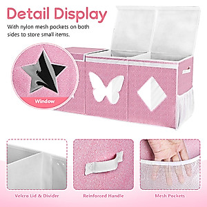 Extra Large Toy Box Chest with Lid for Boys&Girls,Collapsible Sturdy Toy Storage Organizer Boxes Bins Baskets for Kids, Kids Toy Storage Organizer Baskets for Playroom,Bedroom,Home 40"x17" x 14"