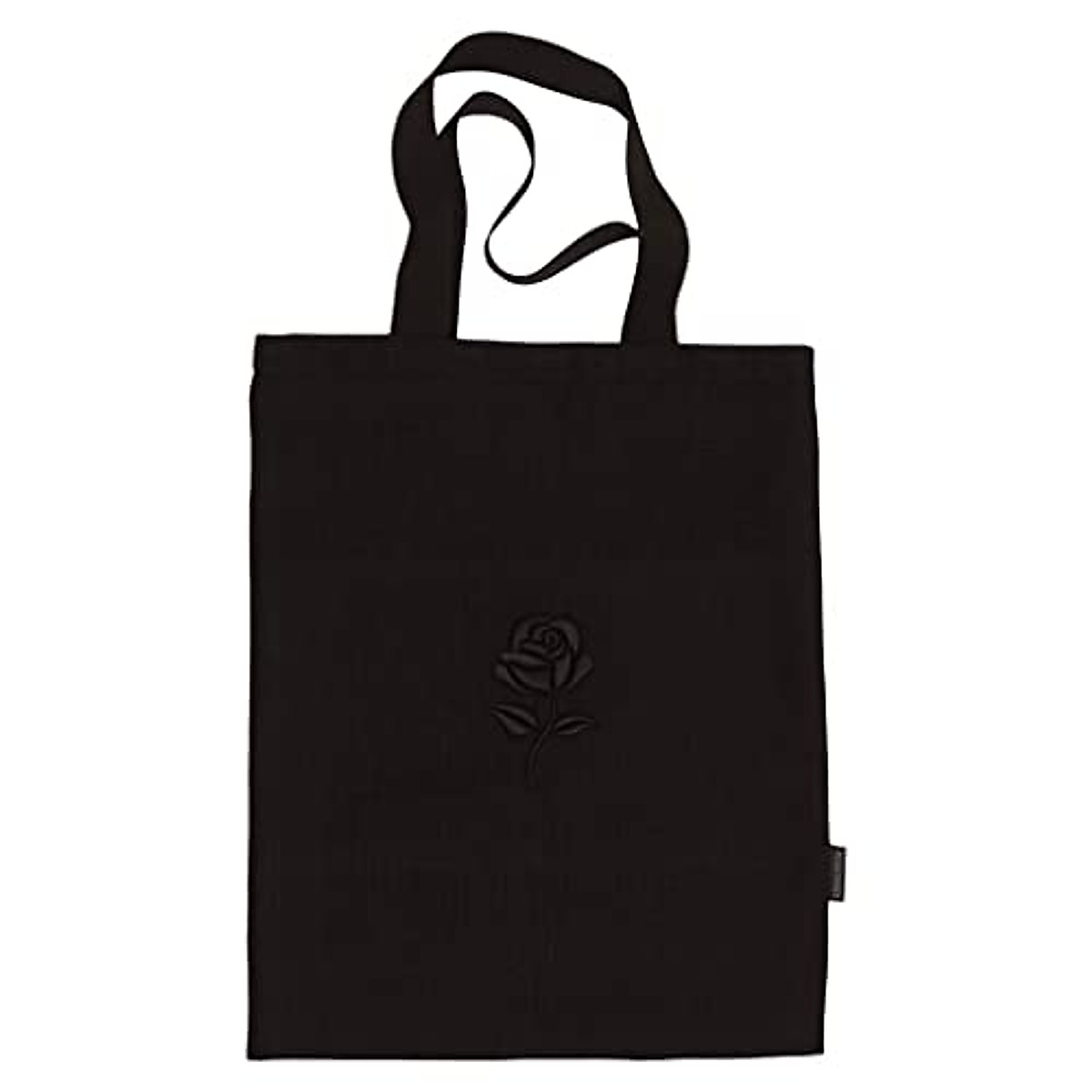 Black Linen Tote Bag, Embroidered Linen Tote Bag, Double Layer Linen Tote Bag (40x50cm (15.7x19.6"), Black Rose Embroidery)