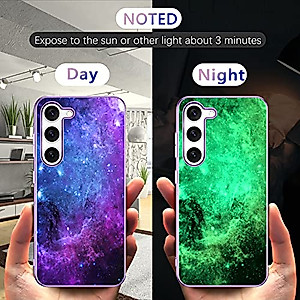GUAGUA Compatible with Samsung Galaxy S23 Case 6.1 Inch Glow in The Dark Noctilucent Luminous Space Nebula Slim Fit Cover Shockproof Protective Anti Scratch Case for Samsung S23 5G, Blue Nebula