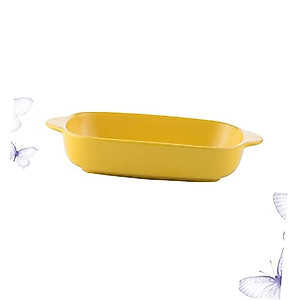 Luxshiny Nonstick Bakeware Ceramic Griddle Ceramic Loaf Pan Ceramic Bakeware Brownie Pan Baking Loaf Pan Spaghetti Deep Baking Dish Oven Kitchen Supplies Bread Baking Tray Cake Baking Tray