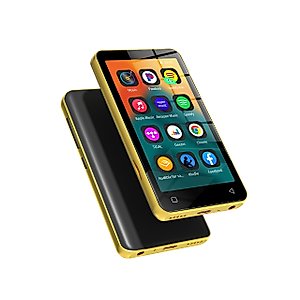 innioasis 16GB MP3 Player with Bluetooth and WiFi, Spotify, Pandora, Amazon Music, Audible, 4" Touch Screen Android Streaming MP3 MP4 Player (Gold_Black)