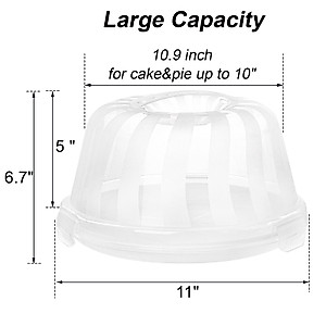 Lawei Cake Carrier with Handle, Round Cake Container Up to 9 Inch Cake, Cake Keeper Pie Carrier with Cover for Transport