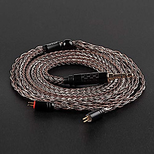 Replacement Audio Cable,16 Core Silver Plated Earphone Cable, Black Upgrade Detachable Earphone Cable Replacement Earphone Wire for ZS10 ZS6 ZS5 ZSR ZST TRN V10 V20 TFZ C10 C16 (3.5mm 2 Pin)
