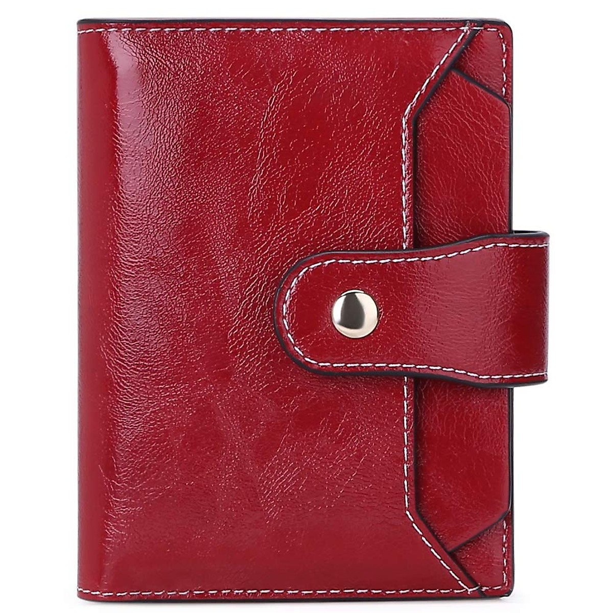 GOIACII Women Wallet RFID Blocking Leather Small Bifold Zipper Pocket Wallet Compact Card Case Purse with ID Window