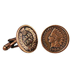 American Coin Treasures Copper Indian Head Penny Cuff Links