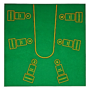 Mahjong and Pai Gow Poker Play Mat - 30" x 30" Green Felt Double Sided Mat - 2-n-1 Table Cover for Classic Chinese Tile Card Game - Slip Resistant Layout for Cards, Dominoes or Tiles - 2-4 Players