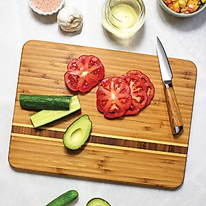 Totally Bamboo Martinique Bamboo Serving and Cutting Board, 15" x 11"