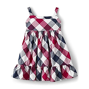 Gymboree,Sleeveless Dress,Red/Blue Woven - Baby,6-9 Months