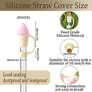 4 Pcs Stanley Straw Covers Silicone Straw Topper 0.4in Dust Proof Straw Cover Cap for Stanley Cup Accessories