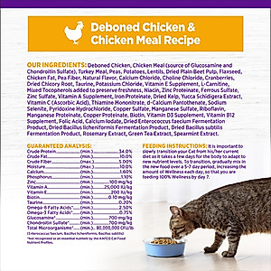 Wellness Natural Pet Food Complete Health Grain-Free Indoor Deboned Chicken Recipe Dry Cat Food, 5.5 Pound Bag