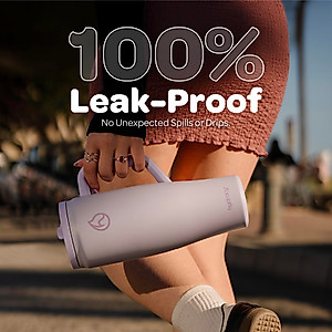 Hydracy Soulmate 40oz Tumbler with Handle and Flip Straw - 100% Leakproof Reusable Insulated Cup with Stainless Steel Straw - Cupholder Friendly Rubber Base Travel Mug - Gifts for Women & Men