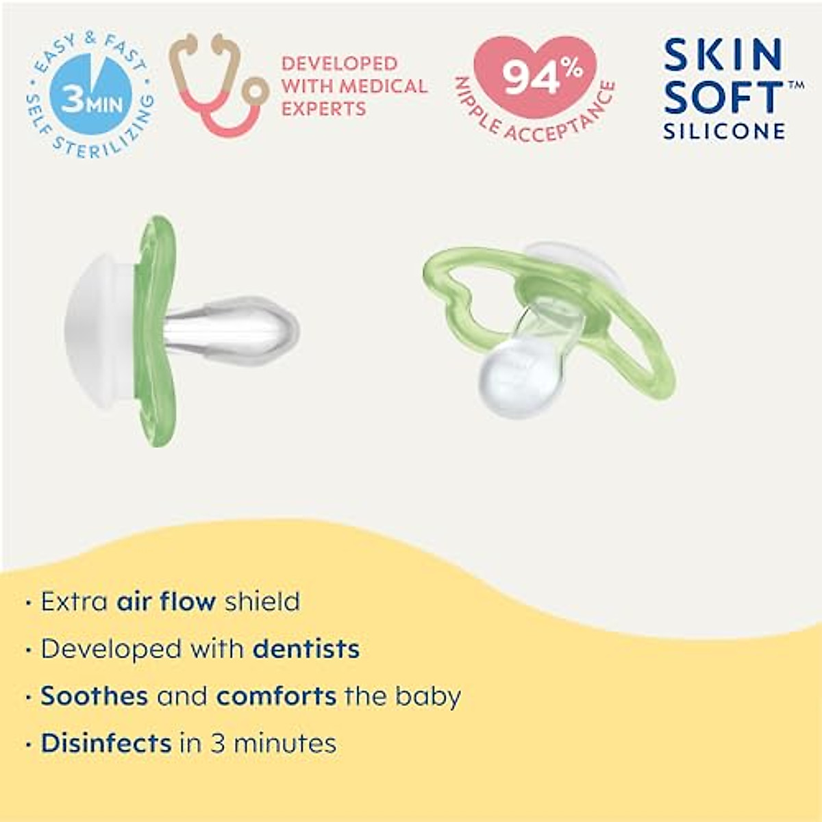MAM Air Printed Silicone Pacifier - Girl - 6+ Months 2 count