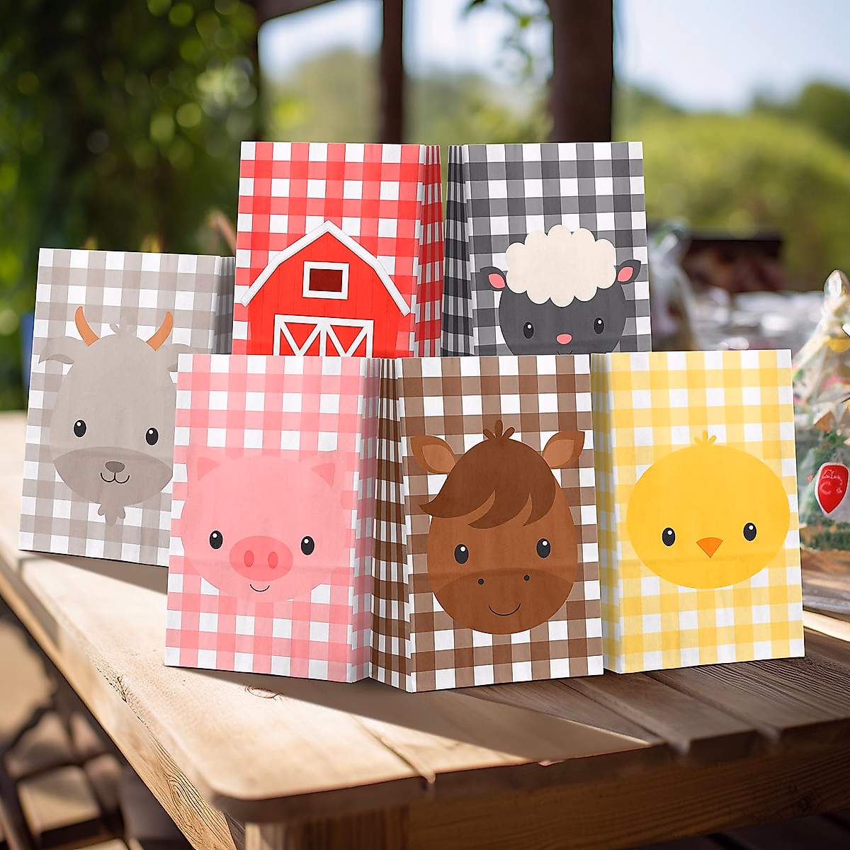 Celee Farm Animal Party Bags - Farm Goodie Bags - Farm Animal Party Supplies - Farm Party Favor for Kids Birthday