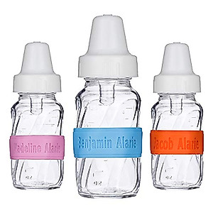 Custom Baby Bottle Labels for Daycare Blue Pink or Orange 4 Pack Sippy Cup Labels Personalized Bands