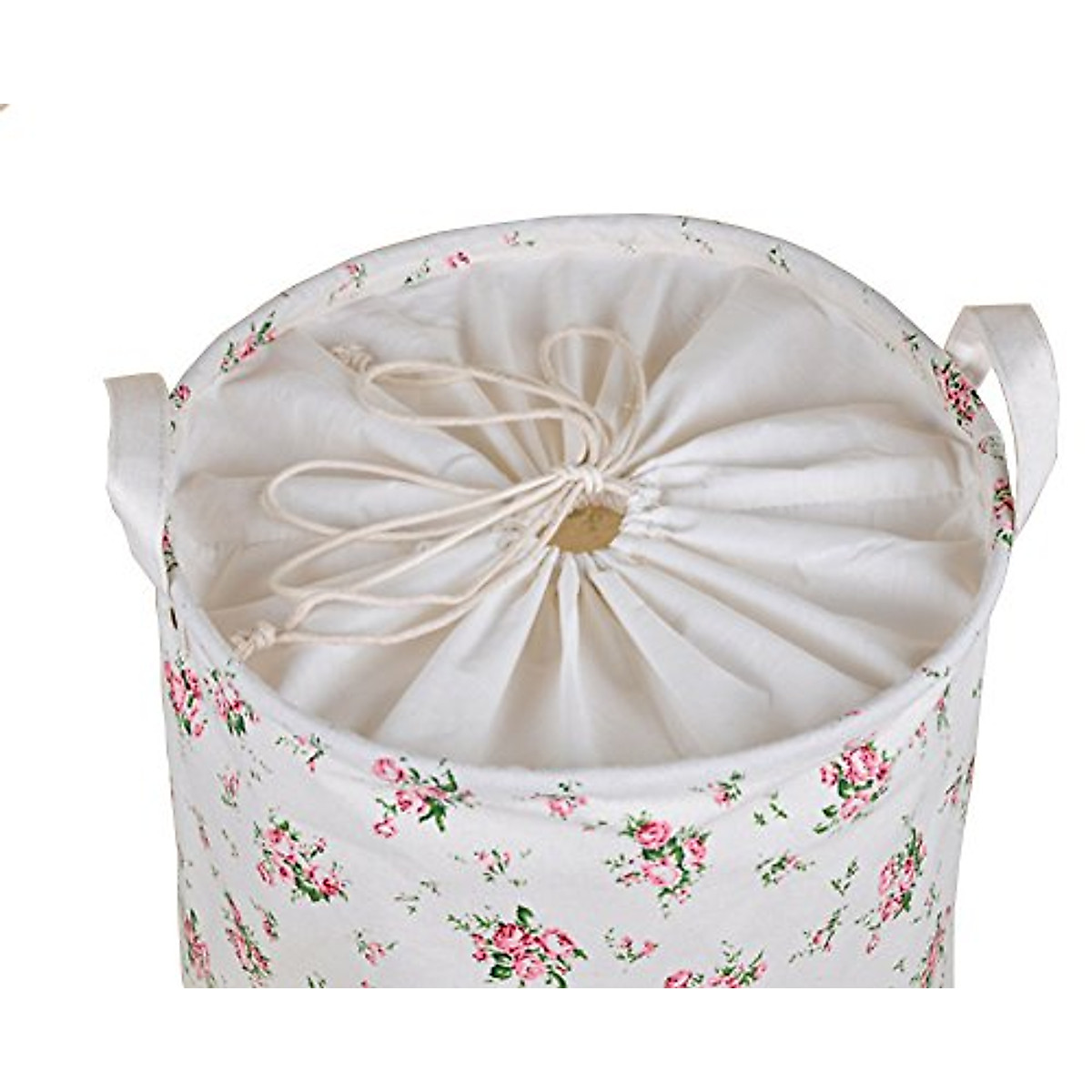 Hflove Large Thick Folding Laundry Basket Waterproof Cotton Storage Basket Floral Laundry Basket