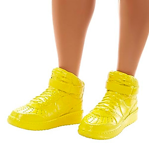 Barbie Ken Doll, Kids Toys, Fashionistas, Brown Hair in Bun, Paisley Tee and Shorts, Clothes and Accessories