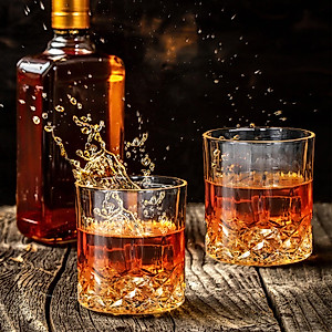 Yaomiao 24 Pack Old Fashioned Whiskey Glasses Bulk 10 oz Bourbon Glass Cocktail Glasses Rocks Glasses for Whiskey Bourbon Liquor and Cocktail Drinks Gift