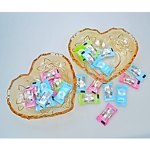 Gaolinci Heart-Shaped Embossed Glass Bowl, Fruit Salad Bowl, Dessert Bowl (Set of 2)