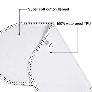 TILLYOU 6PK Larger Softer Changing Pad Liners Waterproof, 27" x 13" Washable Reusable Flannel Cotton Changing Table Cover Liners Leakproof, Portable Baby Changing Mat for Boys Girls, White