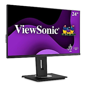 ViewSonic VG2455 24 Inch IPS 1080p Monitor with USB C, HDMI, DisplayPort, VGA and 40 Degree Tilt Ergonomics for Home and Office