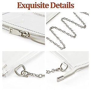 COZYOFFI Clear Purse for Women Stadium Approved Transparent Crossbody Bag for Concert Sports (Silver)
