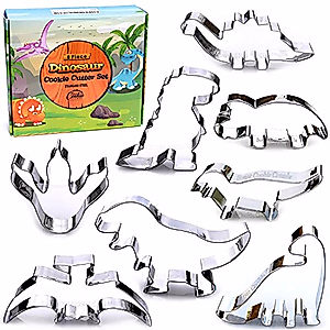 Dinosaur Cookie Cutter Set, 8 Piece, Premium Food-Grade Stainless Steel, Dishwasher Safe
