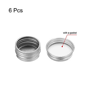 uxcell 6 Pack 0.17 oz Round Aluminum Cans Tin Can Screw Top Metal Lid Containers for Crafts, Candles, 5ml