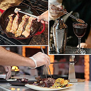 5 Pcs Kitchen Fine Tweezer Tongs, Stainless Steel Food Tweezers Set, Professional Kitchen Long Tweezer for Cooking,Repairing,Sea food,BBQ,Multi-use(12"and 6.3")