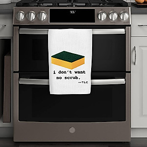Funny Tea Towel I Don't Want No Scrub Housewarming Gift Kitchen Decor Dish Towel Kitchen Towels (Want no Scrub)