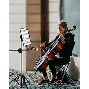 elitehood Newest Aluminum iPad Holder for Mic Stand, Side Mount iPad Music Stand Holder for Microphone, 360° Swivel Tilt Adjustable Mic Stand Tablet Holder for iPad, iPhone and More 4-13in Tablet