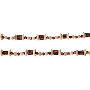 Homeford Wooden Round Bead Garland, 6-Feet
