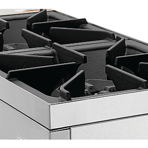 Kratos Commercial Countertop Gas Range - 2 Burners, 50,000 Total BTU, Field Convertible to Liquid Propane, 12" W (29Y-070)